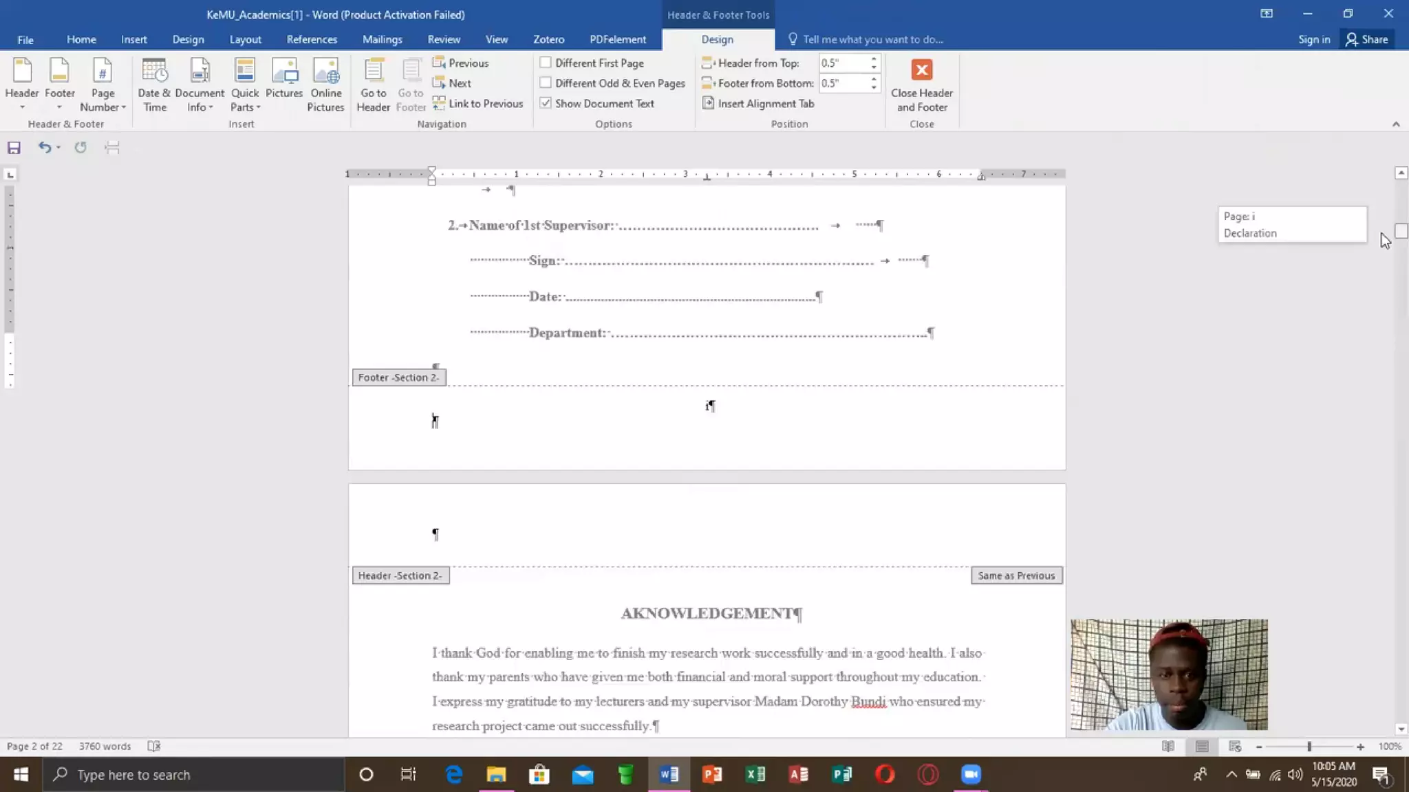 Microsoft Word Tutorial- How to number pages differently in Ms Word ...