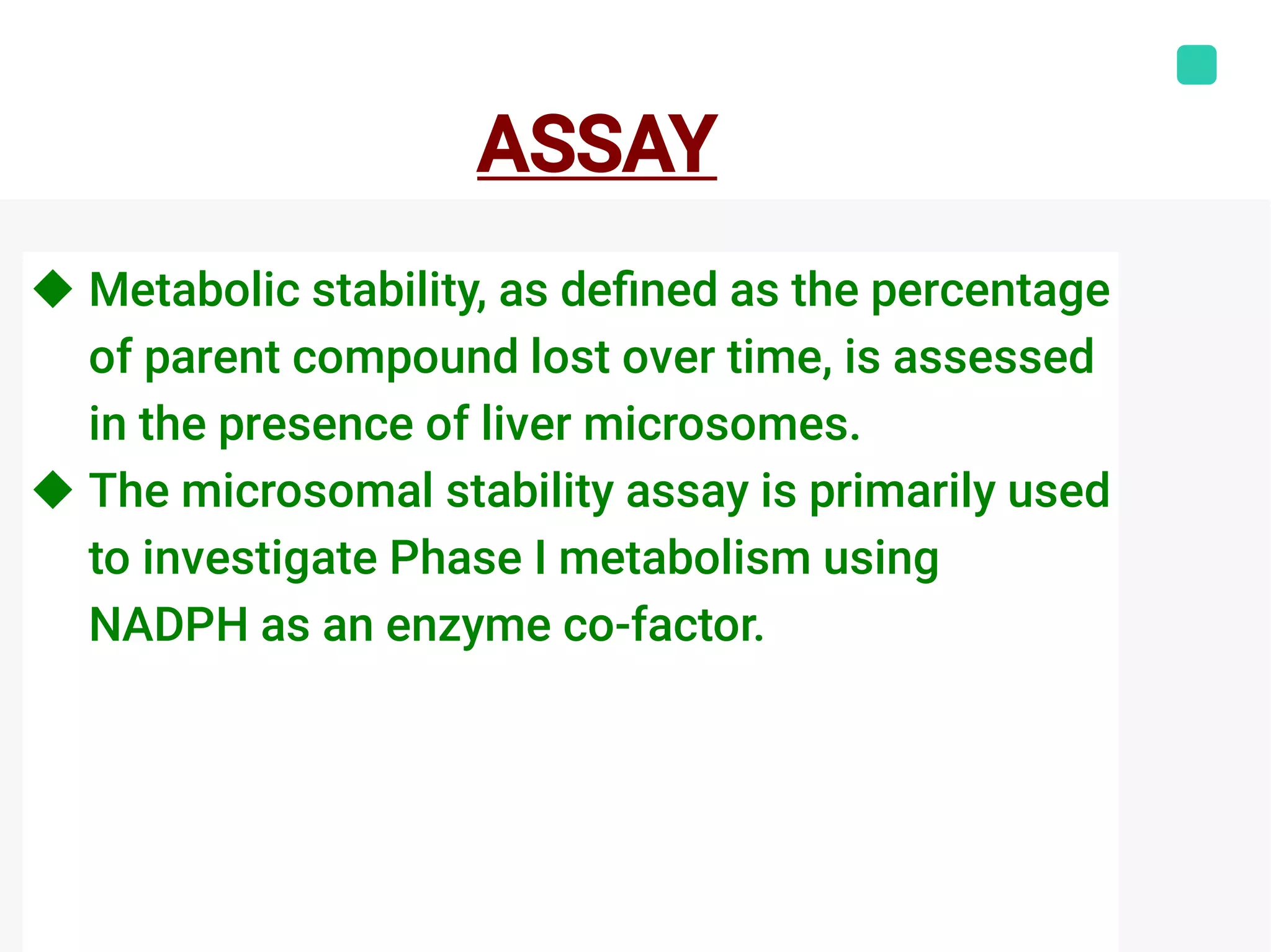 Microsomal stability assay | PDF