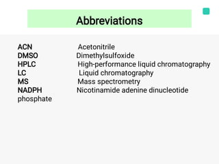 Microsomal stability assay | PDF