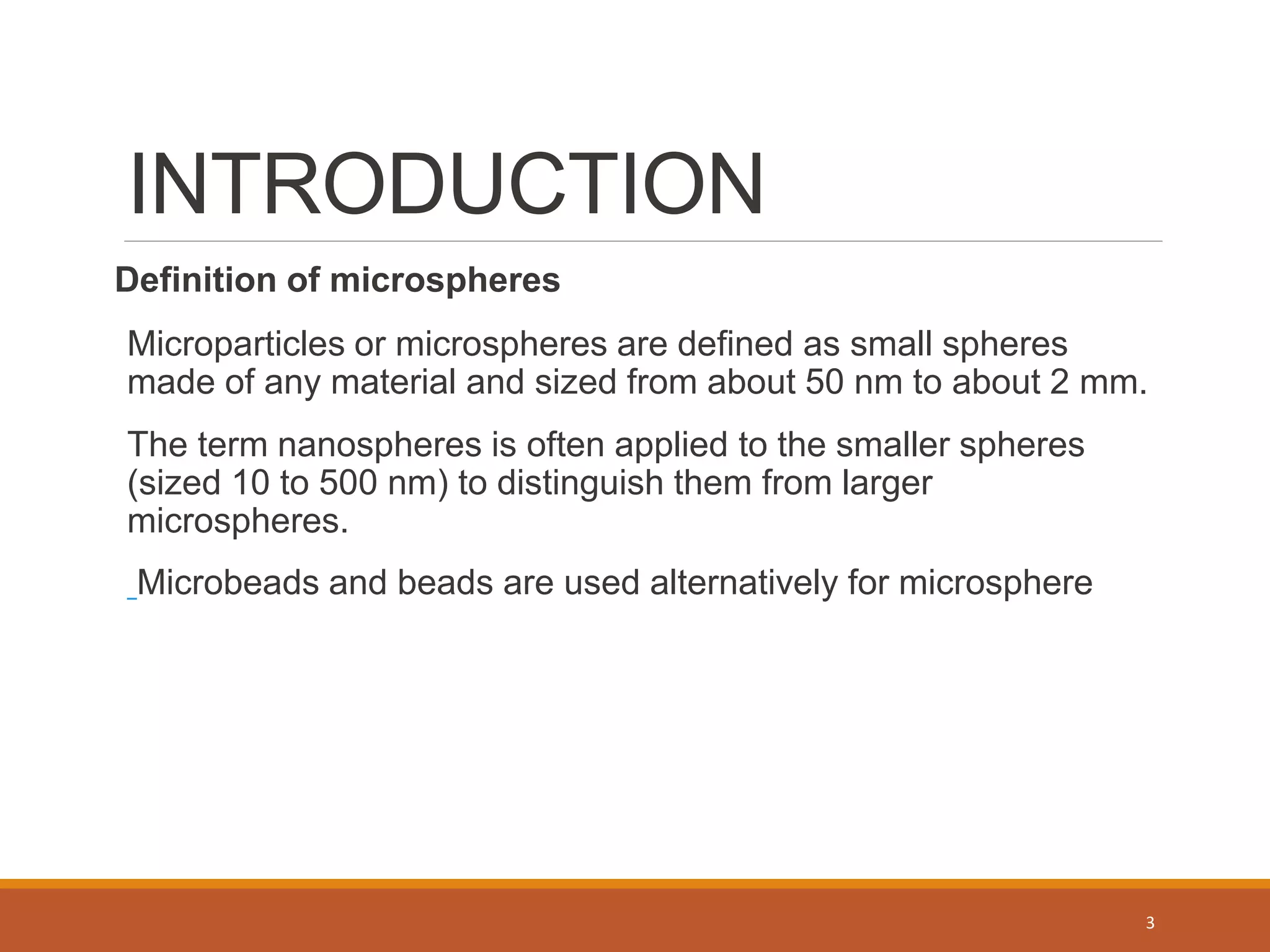 Microspheres types preparation evaluation and application | PPTX
