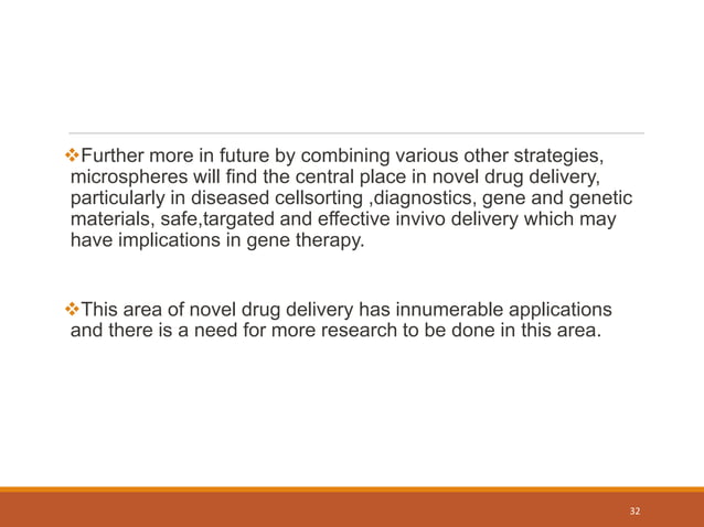Microspheres types preparation evaluation and application | PPTX