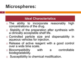 Microspheres and microcapsules | PPTX