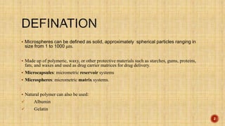Microspheresasdrugdeliverysystem 130313050012-phpapp01 | PPTX