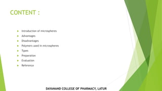 Microspheres ppt | PPTX