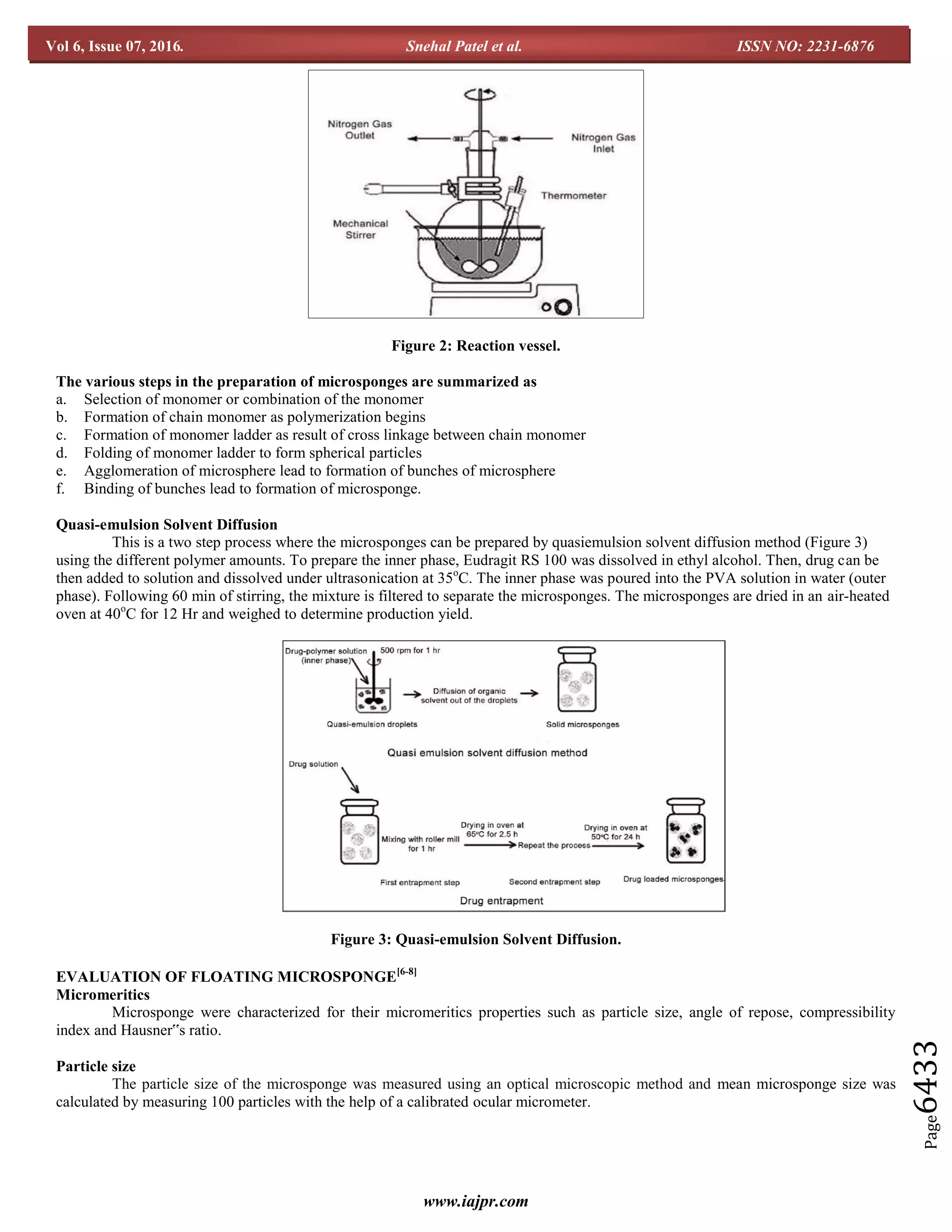 MICROSPONGE: A NOVEL APPROACH IN GASTRO-RETENTION DRUG DELIVERY SYSTEM ...