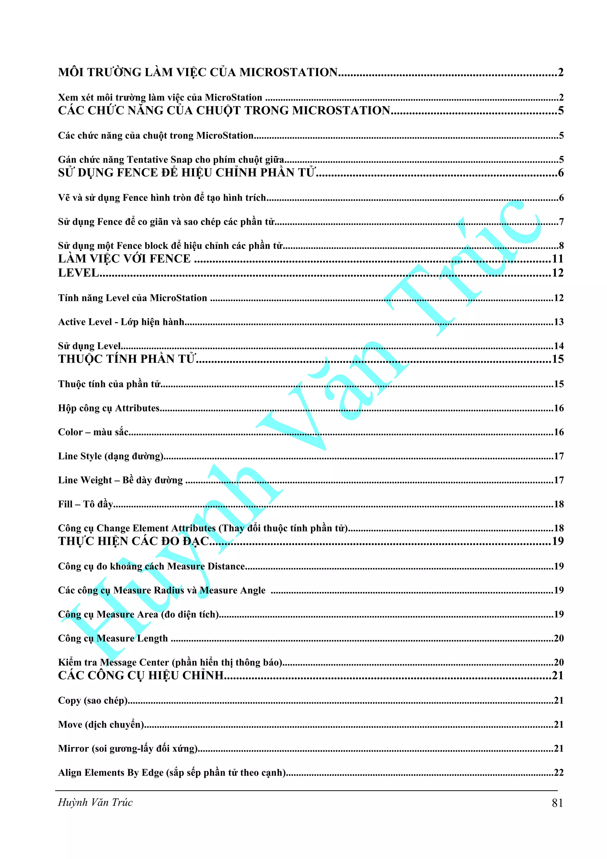 Sử dụng Microstation v8 căn bản | DOC