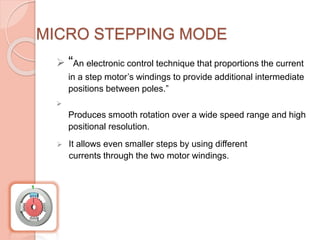 Micro stepping mode for stepper motor | PPTX