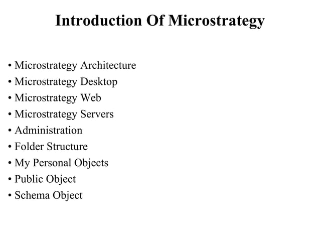 Microstrategy Training and Placement | PPT