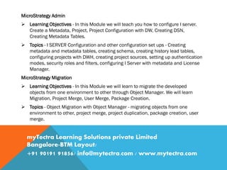 MicroStrategy Training From myTectra in Bangalore, | PDF