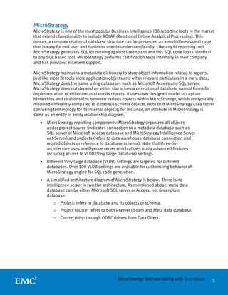 MicroStrategy interoperability with Greenplum | PDF