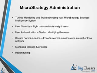 Microstrategy Administration | PPTX