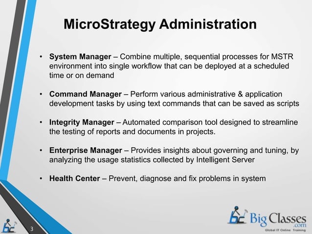 Microstrategy Administration | PPTX