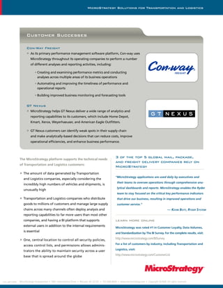 Micro strategyindustrysolutionstransportationlogistics | PDF ...