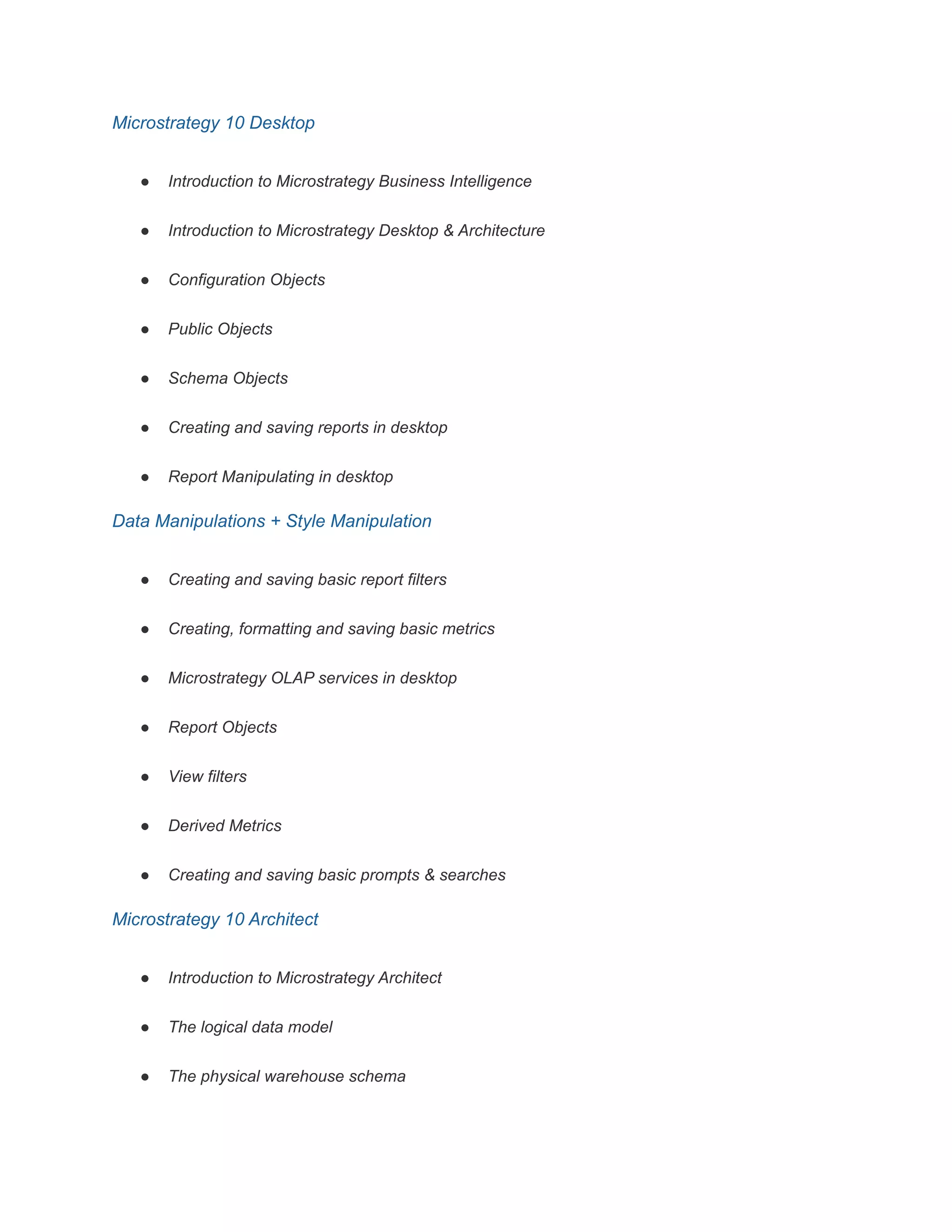 MicroStrategy Training.pdf | Databases | Computer Software and Applications