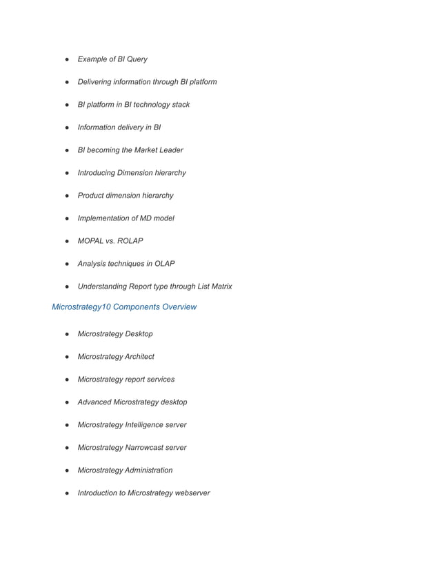 MicroStrategy Training.pdf | Databases | Computer Software and Applications