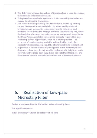 Low-Pass Filter Design using Microstrip | PDF