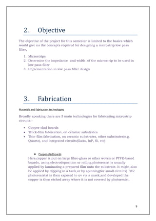 Low-Pass Filter Design using Microstrip | PDF