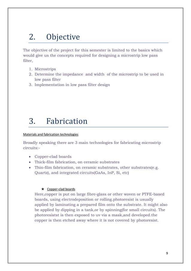 Low Pass Filter Design Using Microstrip Pdf Technology And Computing