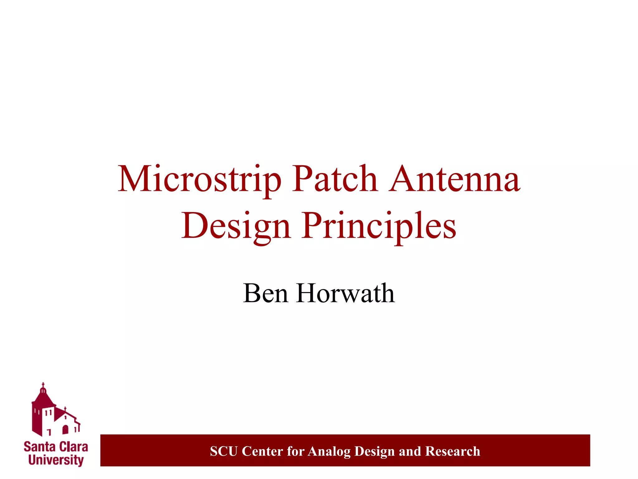 Microstrip patch antenna design | PDF | Physics | Science