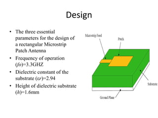 Microstrip patch antenna using hfss | PPTX