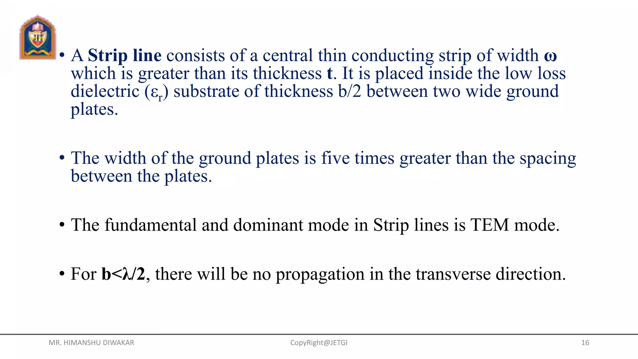 Microstrip TL 1st 3 | PPTX