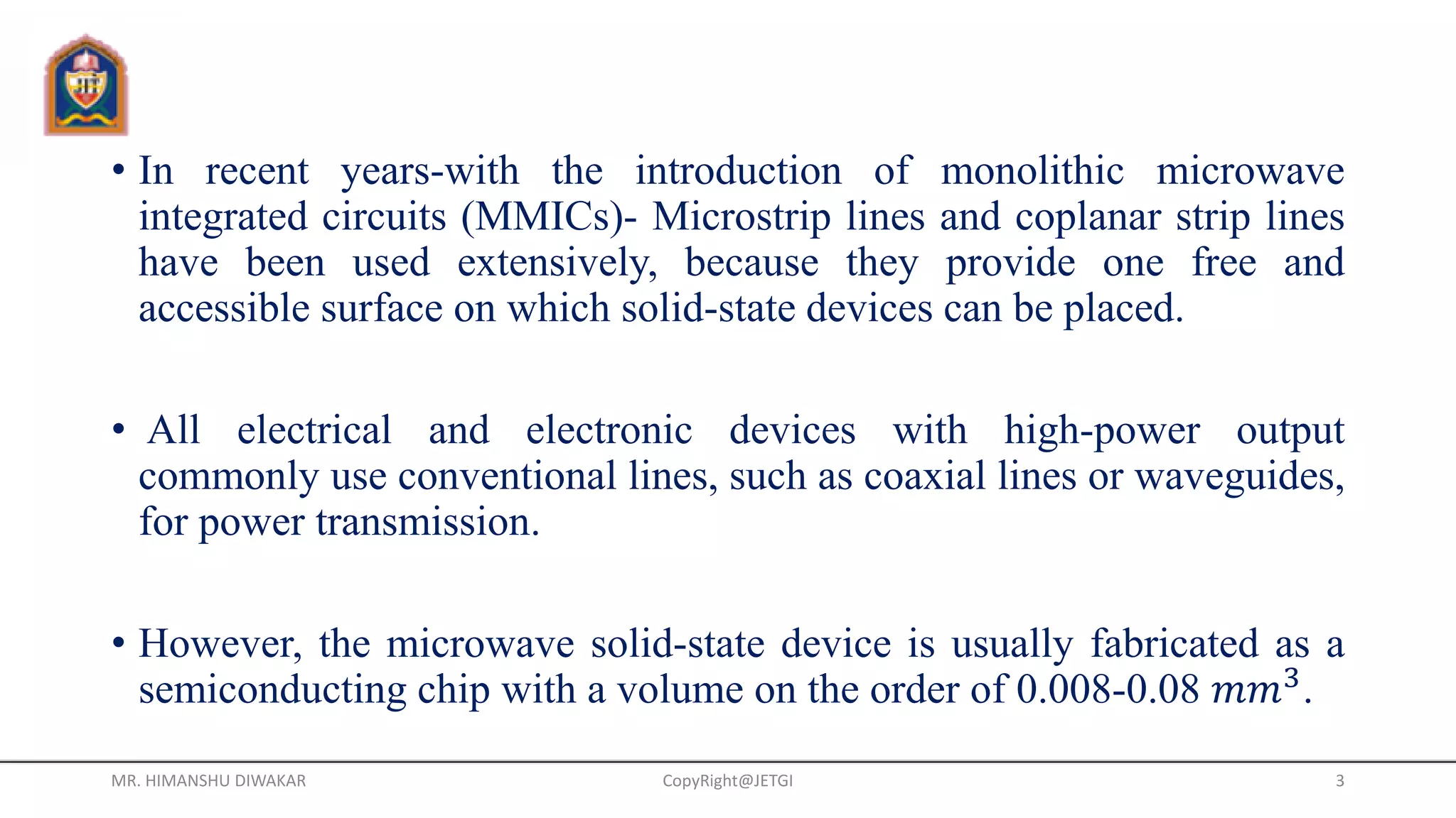 Microstrip TL 1st 3 | PPTX