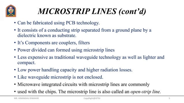 Microstrip TL 1st 3 | PPTX | Physics | Science