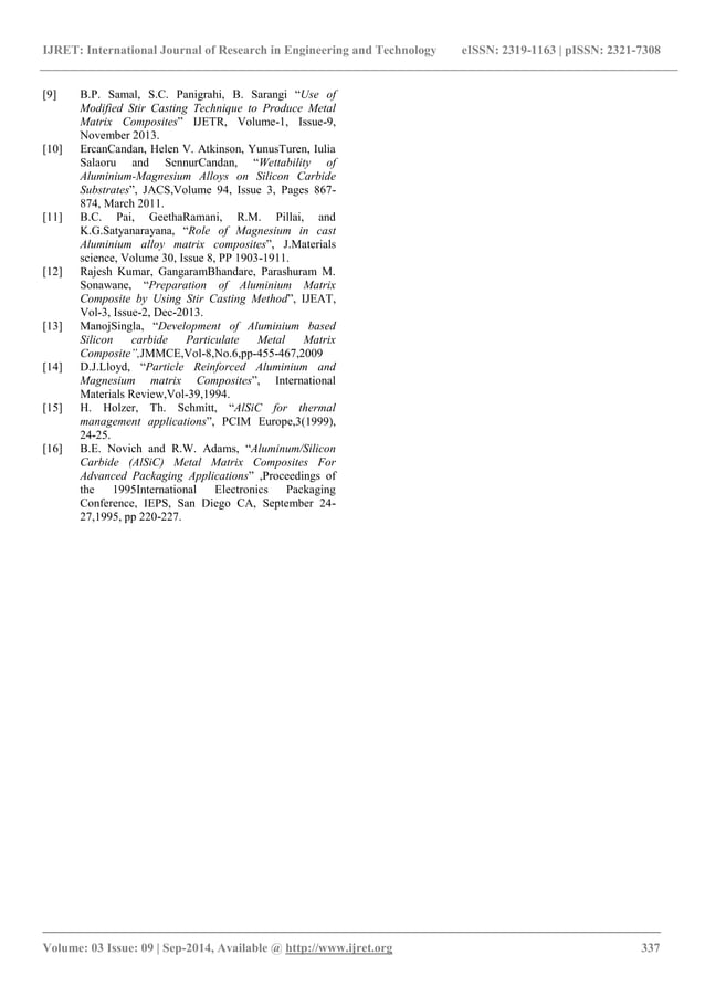 Microstructure analysis and wear behaviour of al based metal matrix ...