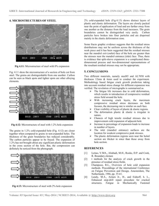 Microstructure analysis of steel 85 & al 7050 for cold expanded holes | PDF