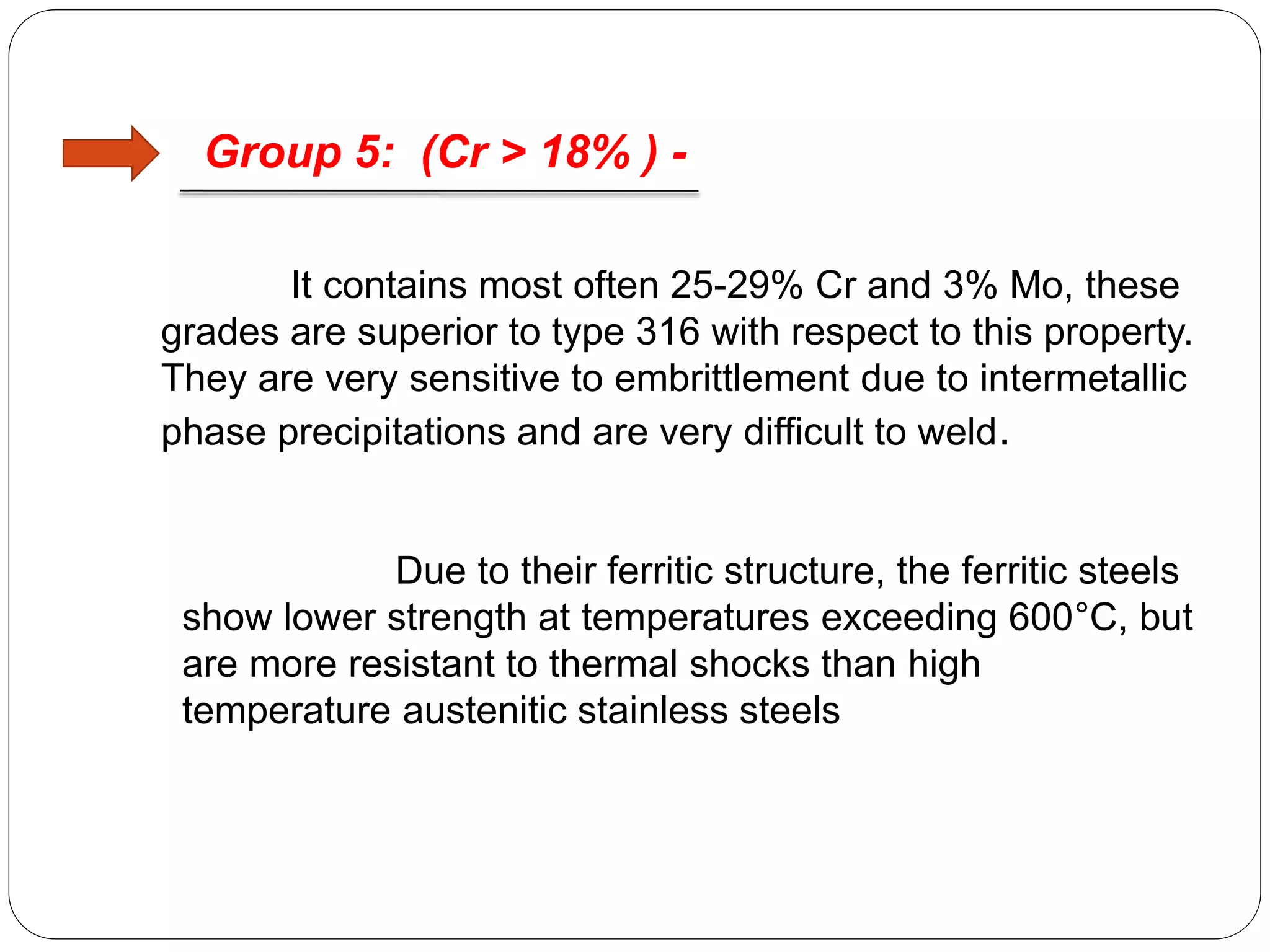 Microstructure and chemical compositions of ferritic stainless steel | PPTX