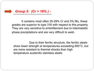 Microstructure and chemical compositions of ferritic stainless steel | PPTX