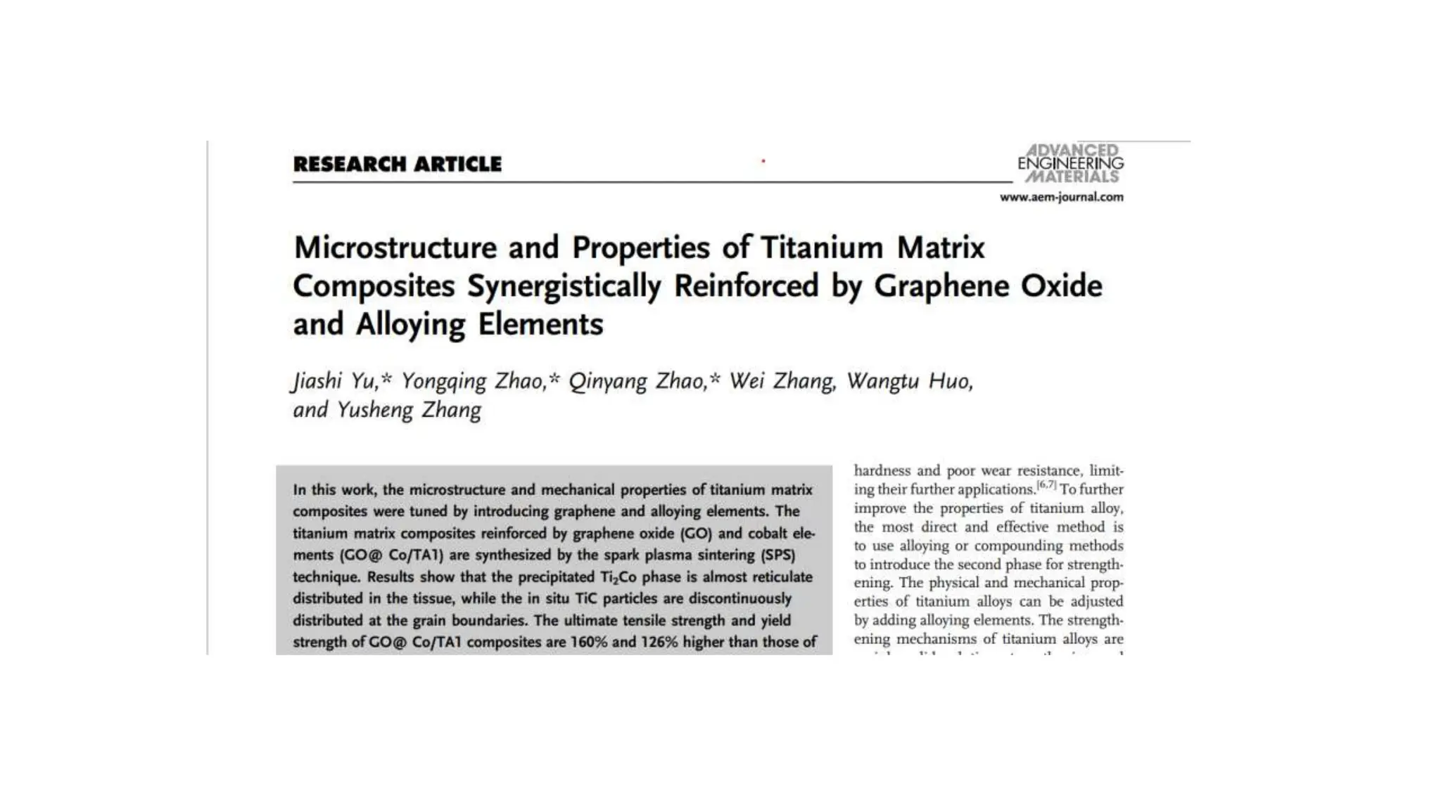 Microstructure And Properties Of Titanium Matrix Composites