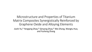 Microstructure and Properties of Titanium Matrix Composites ...