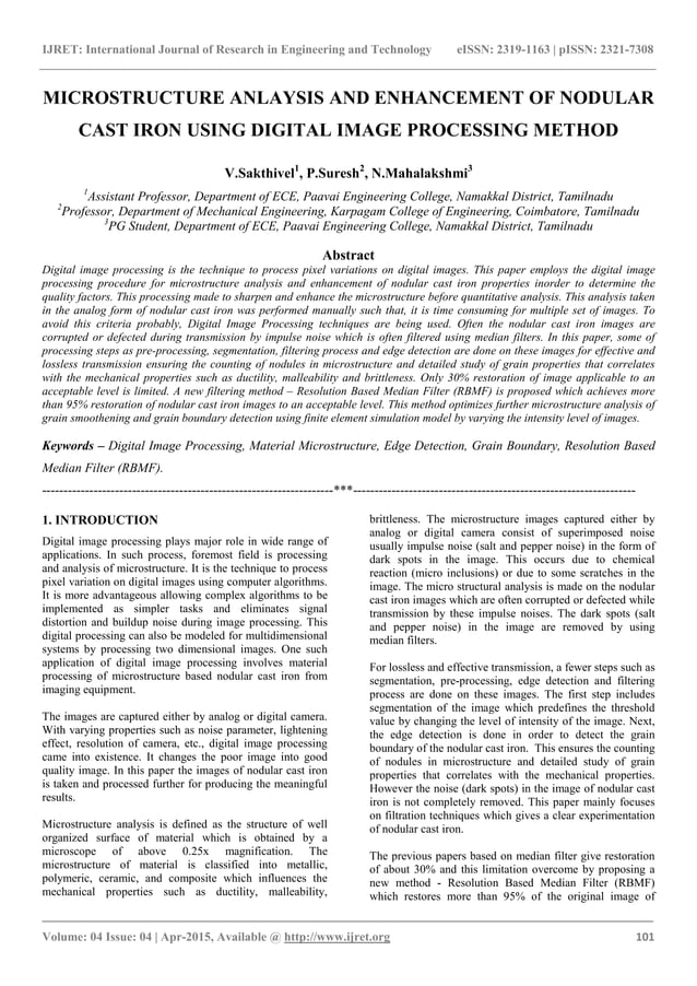 Microstructure anlaysis and enhancement of nodular cast iron using digital image processing ...
