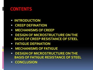Microstructure design of steel for high creep resistance | PPTX