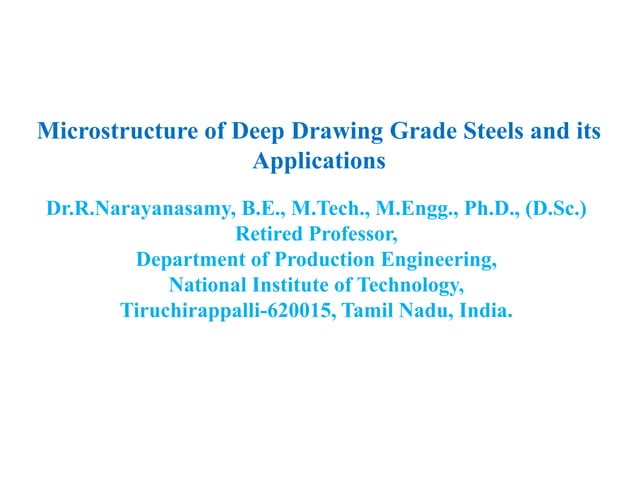 Microstructure of deep drawing grade steels.pptx