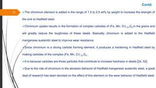 Microstructure of Hadfield Steels (Robert Hadﬁeld) | PPTX