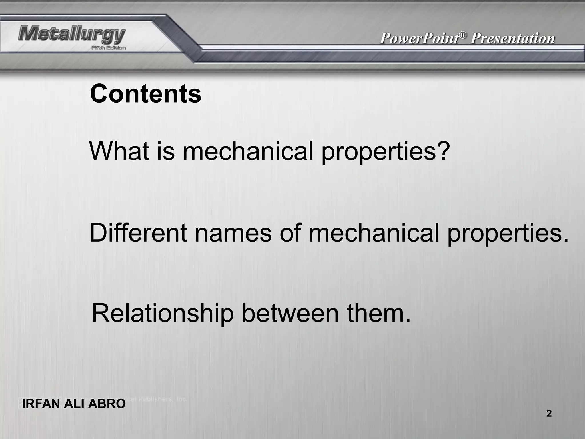 Mechanical properties of Material | PDF