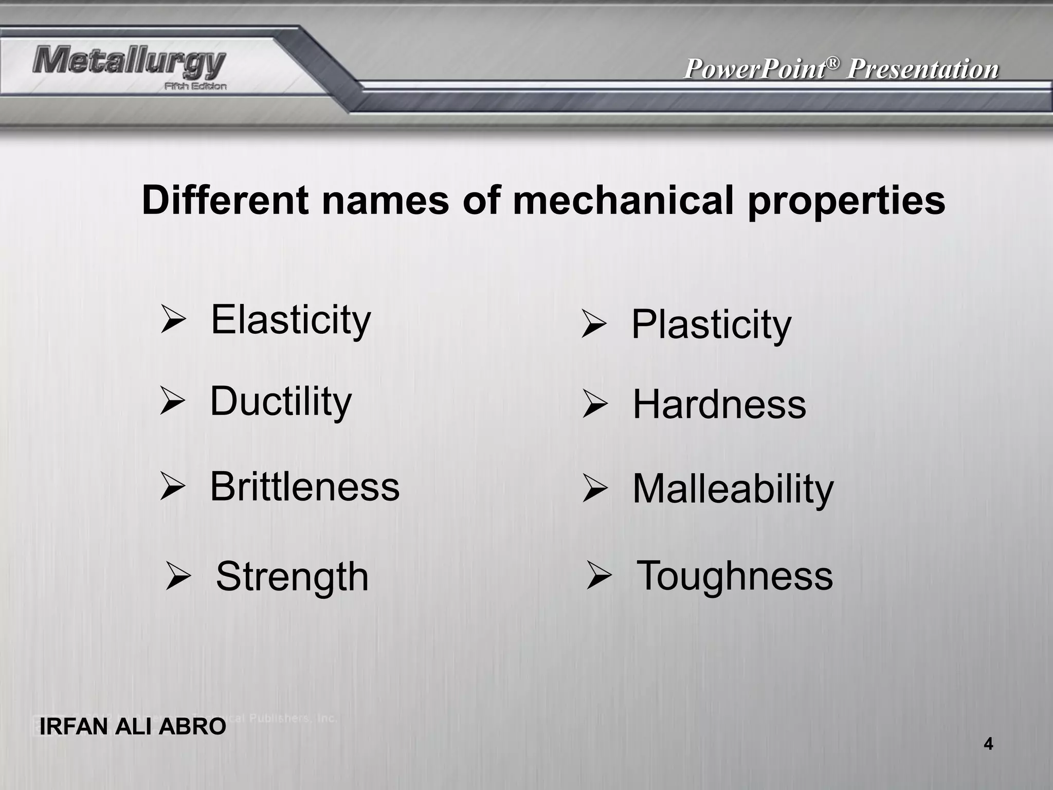 Mechanical properties of Material | PPT