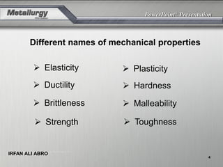 Mechanical properties of Material | PPT