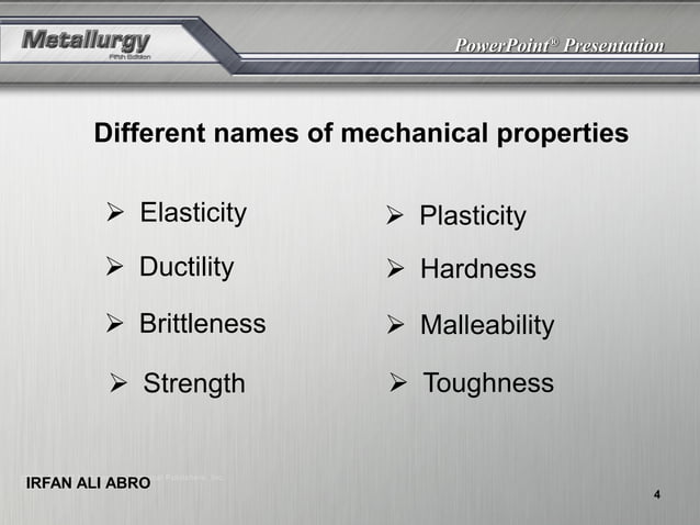 Mechanical properties of Material | PPT
