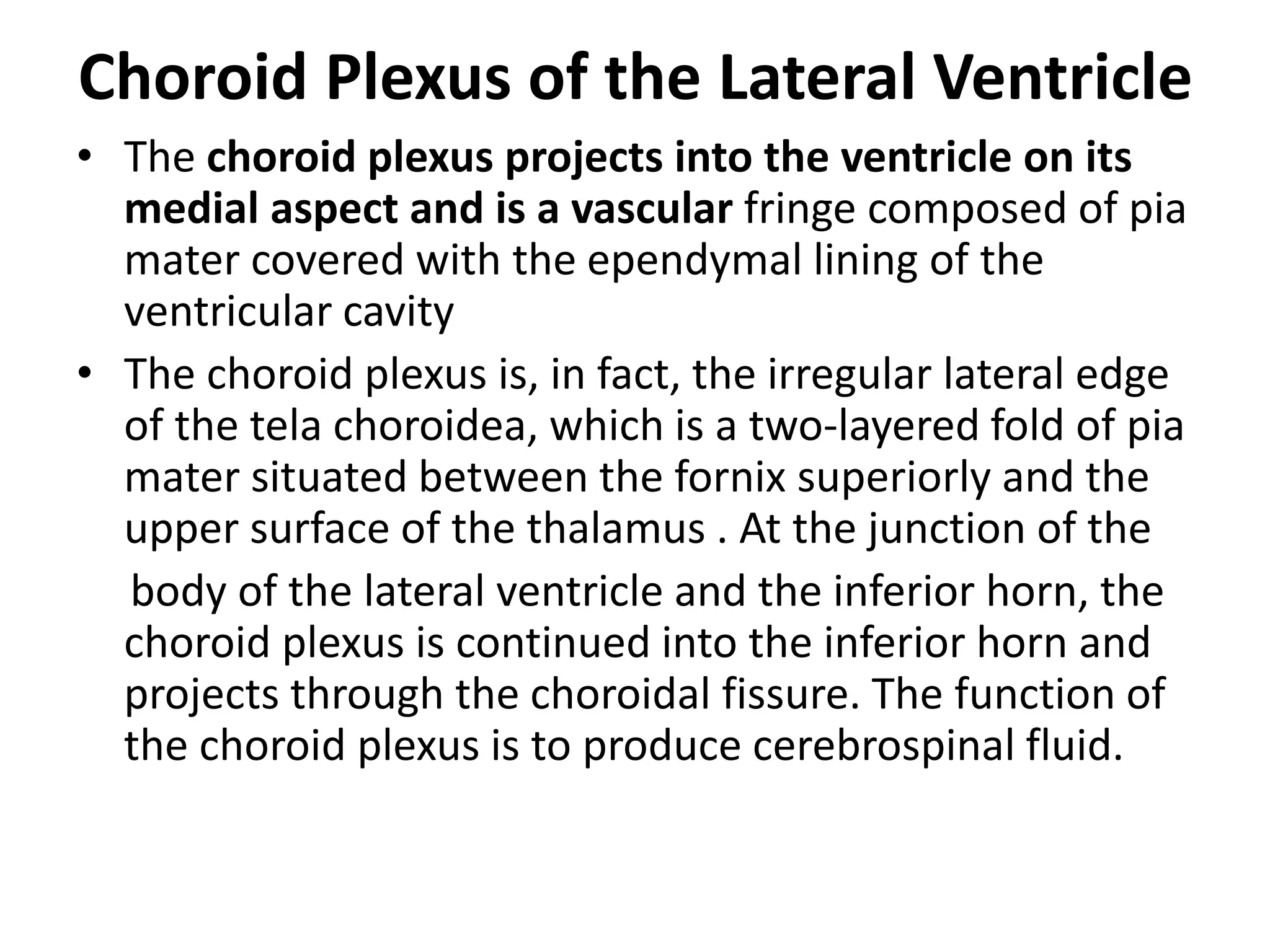 Microsurgical anatomy of lateral ventricles | PPTX