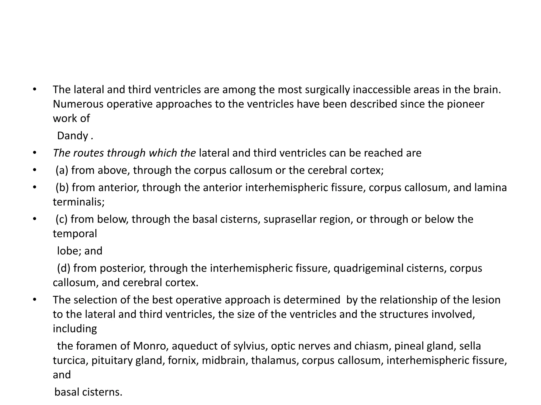 Microsurgical anatomy of lateral ventricles | PPTX