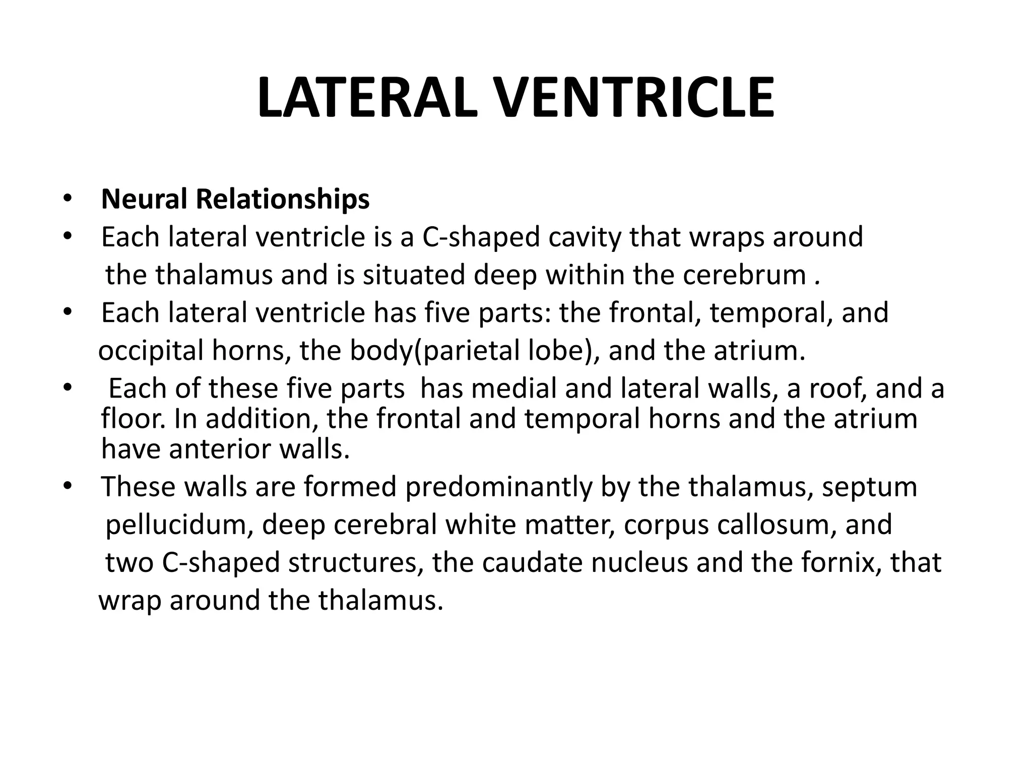 Microsurgical anatomy of lateral ventricles | PPTX