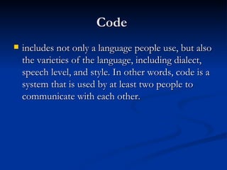 code switching | PPT | Programming Languages | Computing