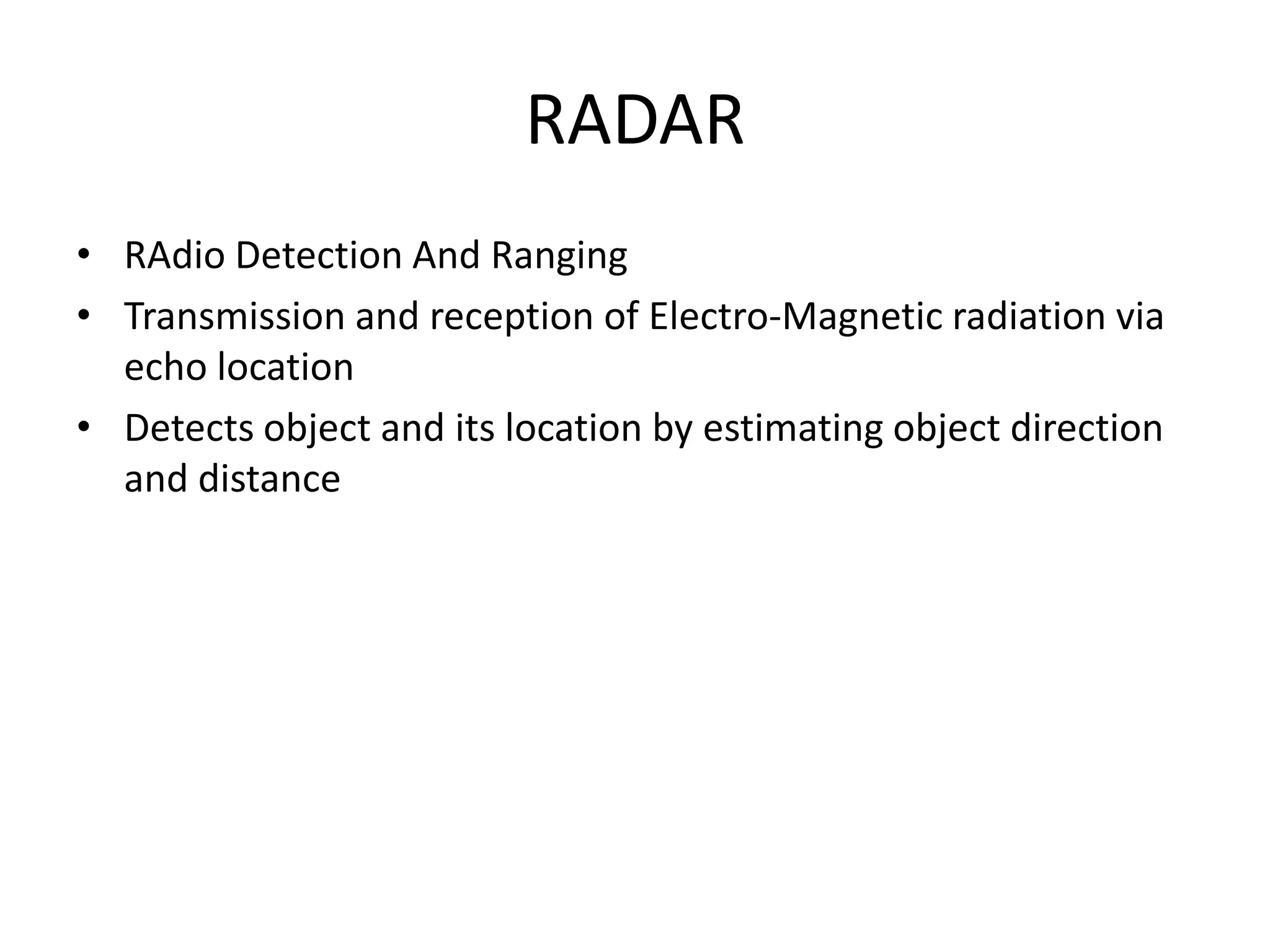 Introduction to Radar (10-Minutes-Microteaching ) | PPTX | Technology ...