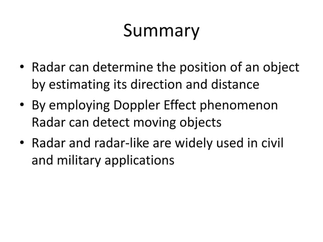 Introduction to Radar (10-Minutes-Microteaching ) | PPTX | Technology ...