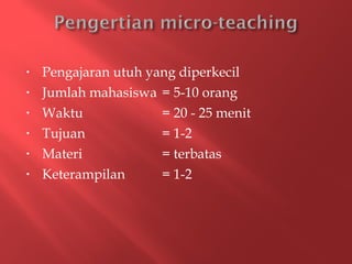 Pengertian Microteachingdan Pembelajaran | PPT
