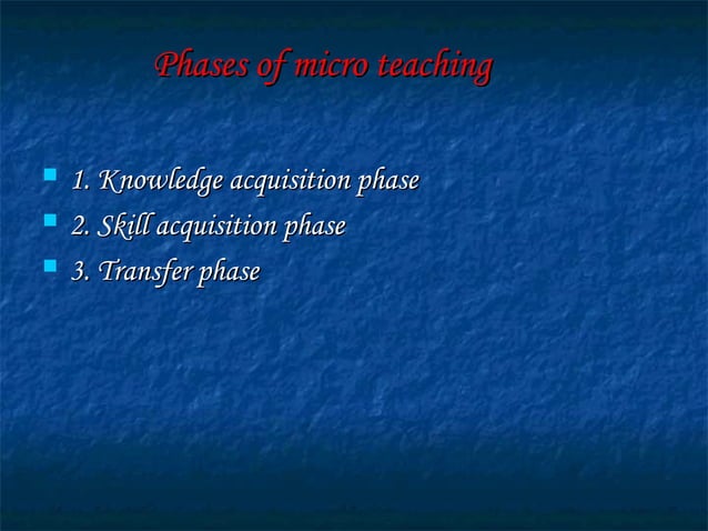 Microteaching | PPT | Education