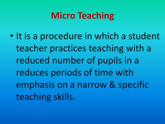 Micro Teaching | PPT